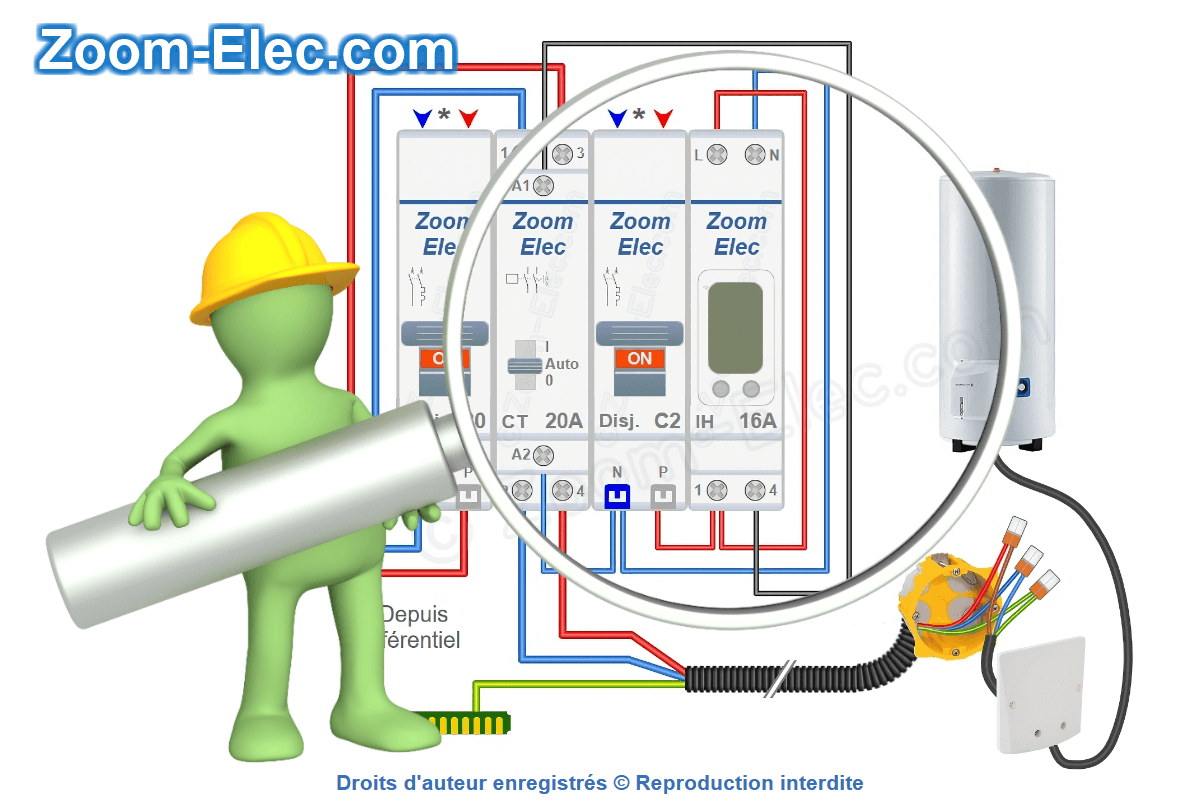 Schéma et branchement d'un interrupteur horaire pour chauffe eau